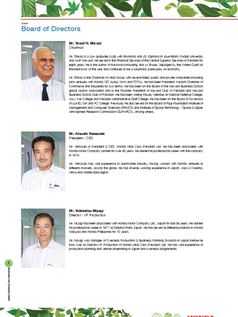 Board of Directors | PDF | Honda | Pakistan