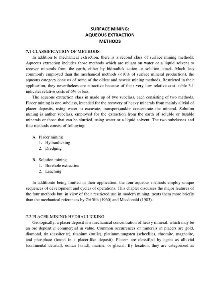 Surface Mining | PDF | Dredging | Mining