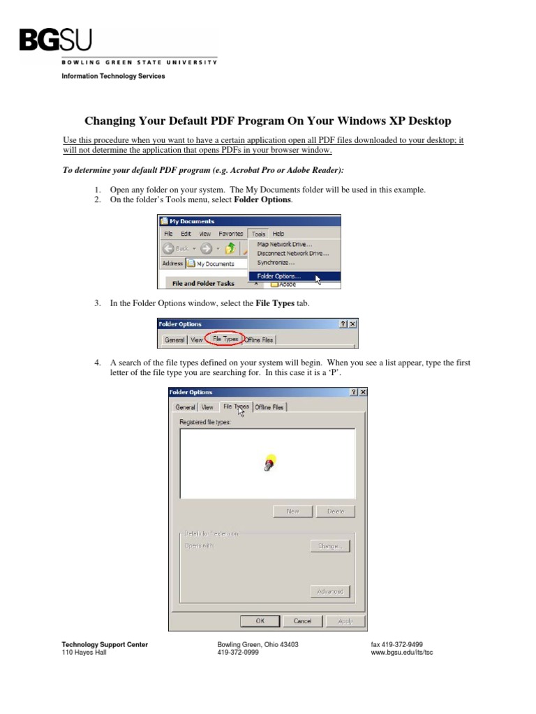 Changing Your Default PDF Program On Your Windows XP Desktop | Download Free PDF | Portable ...