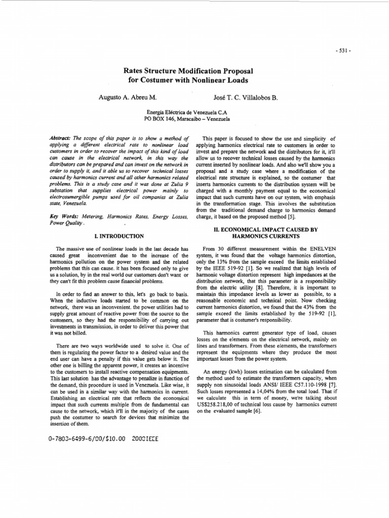 Power Quality - Rates Structure | PDF