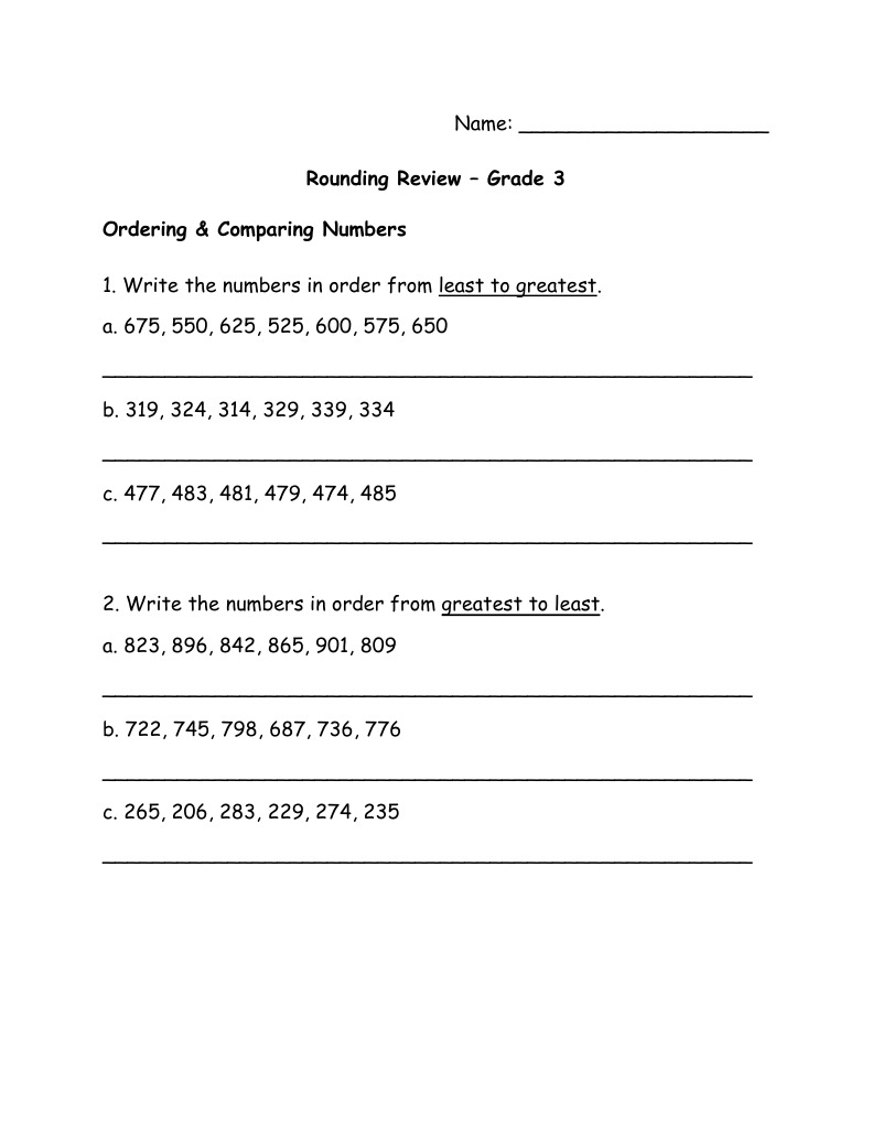 Math Review-Rounding gr3 | PDF