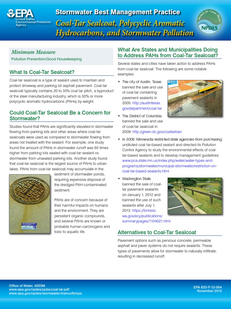 Environmental Impact of Coal-Tar Sealcoat | PDF | Stormwater ...