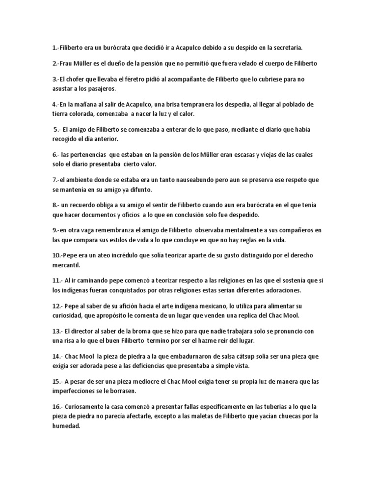 La Tragedia de Filiberto y el Chac Mool | PDF | Historia | Novela negra ...