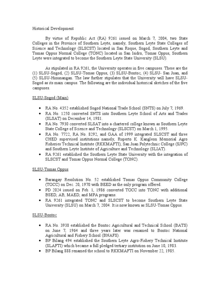 Historical Development | PDF | Institute Of Technology | Educational Stages