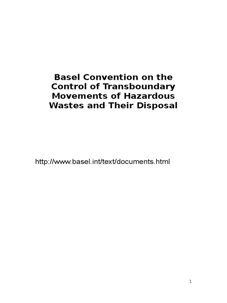 Basel Convention on Hazardous Wastes | PDF | Waste Management | Waste