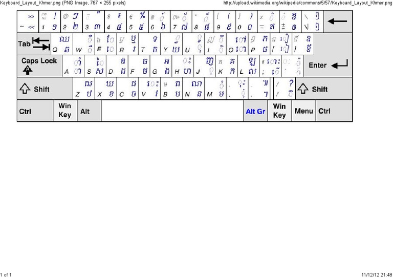 Khmer Keyboard Layout | PDF