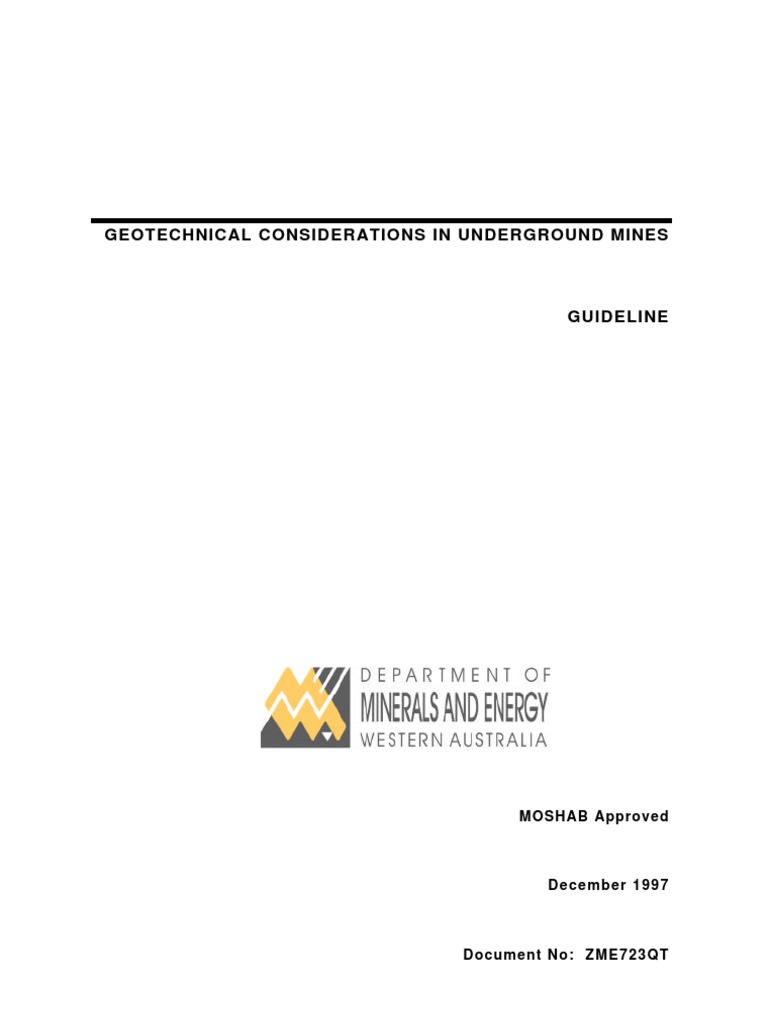 Geotechnical - Considerations For Underground Mines | Download Free PDF ...