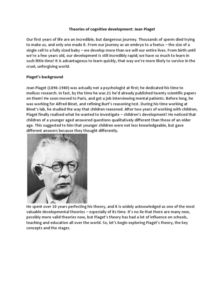Theories of Cognitive Development Written Report | PDF | Schema ...