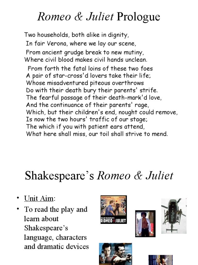 Romeo & Juliet Prologue | PDF