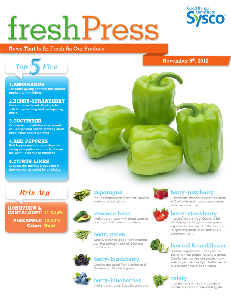 Sysco Fresh Press 11/9/2012 | PDF | Berry | Tomato