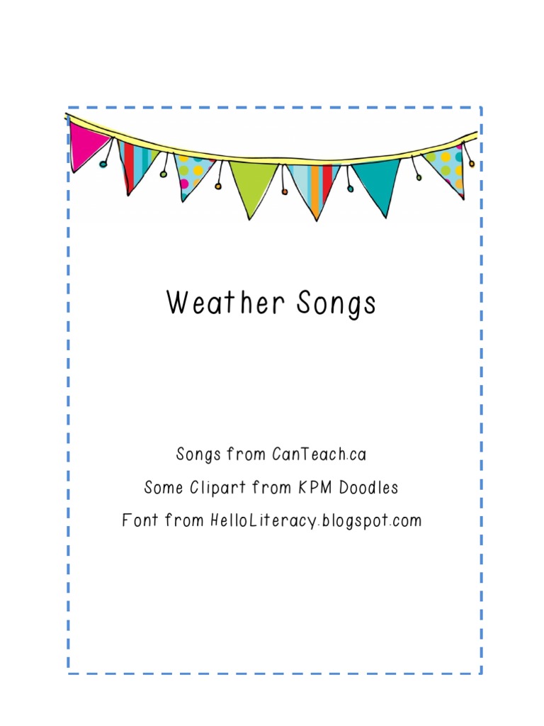 Weather Songs: Songs From Canteach - Ca Some Clipart From KPM Doodles ...