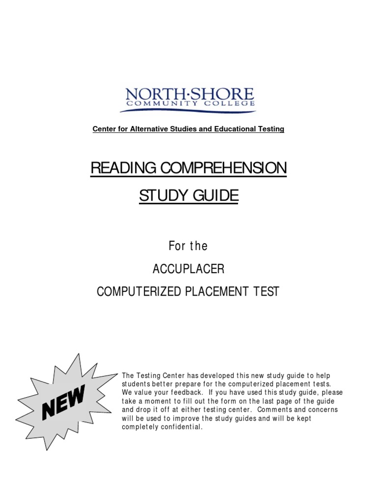 Accuplacer Reading Study Guide: From North Shore CC | PDF | Reading ...