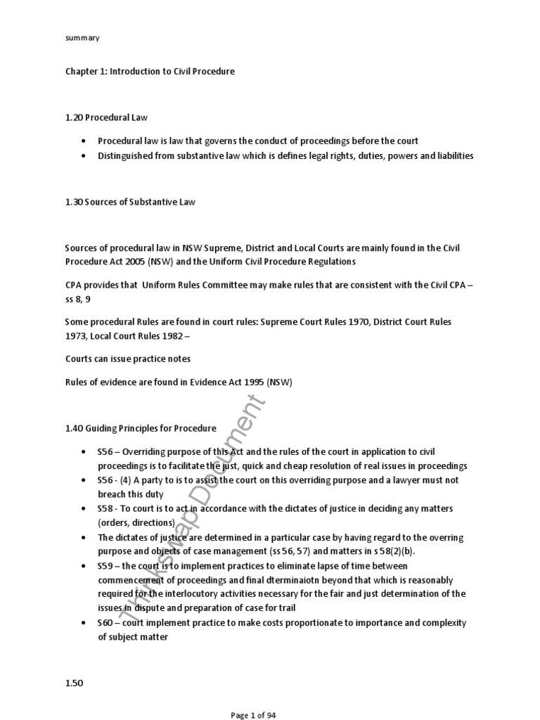 Civil Notes Marie 1 | PDF | Costs In English Law | Evidence (Law)