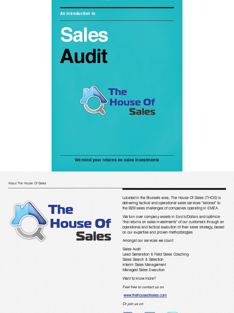The House of Sales - Sales Audit | PDF | Sales | Audit