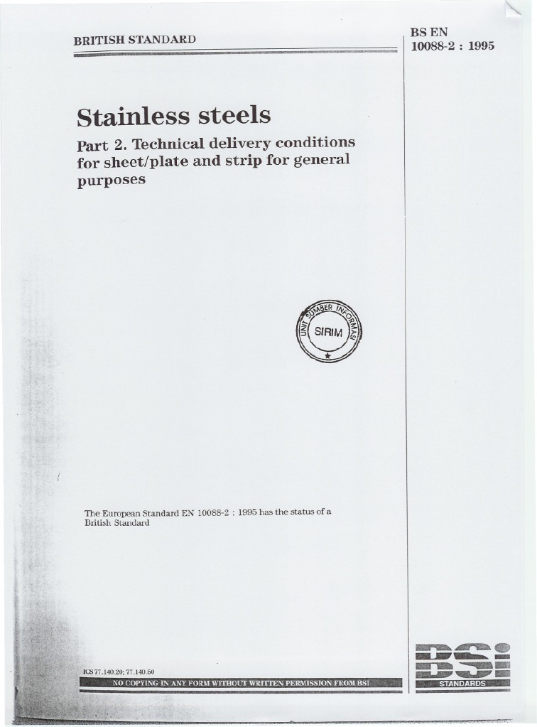 En 10088-2 (4-1995) | PDF