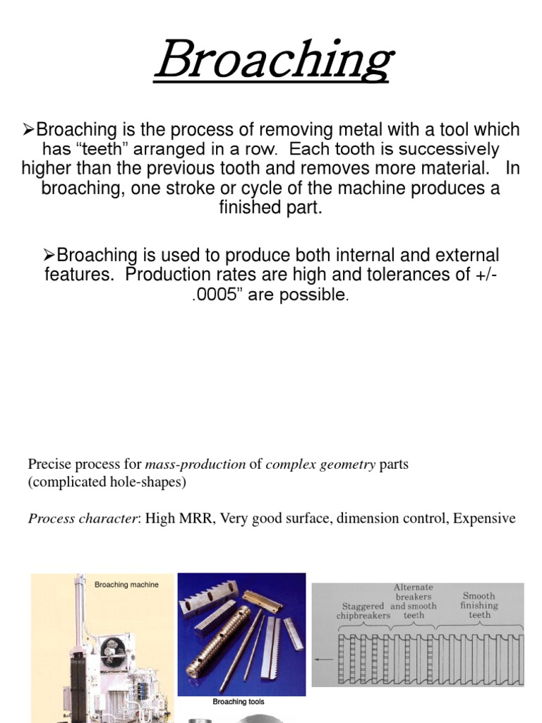 Broaching for Manufacturing Experts | PDF | Mechanical Engineering ...