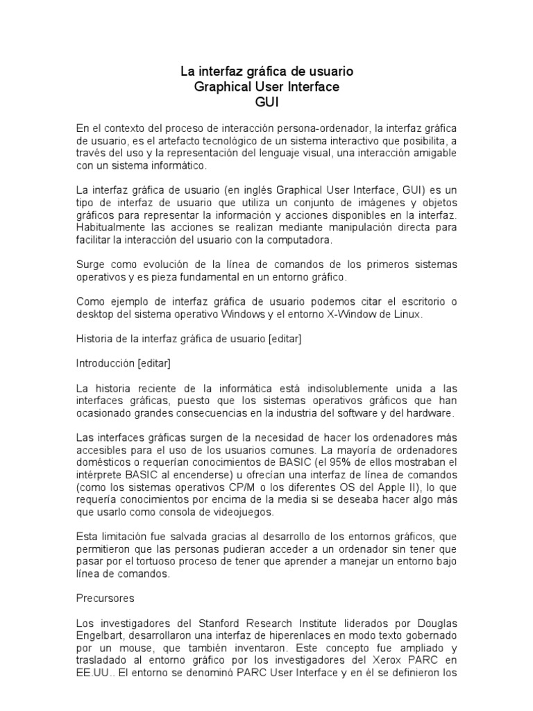 La Interfaz Gráfica de Usuario | PDF | Interfaces gráficas de usuario ...