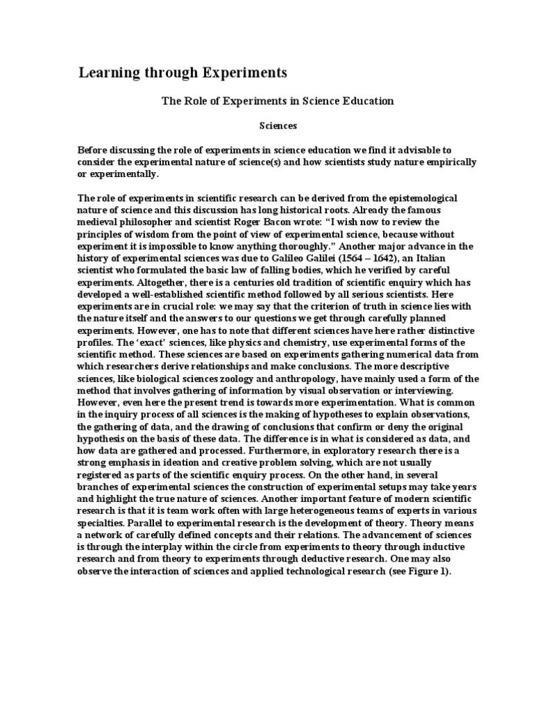 Learning Through Experiments | PDF | Experiment | Scientific Method