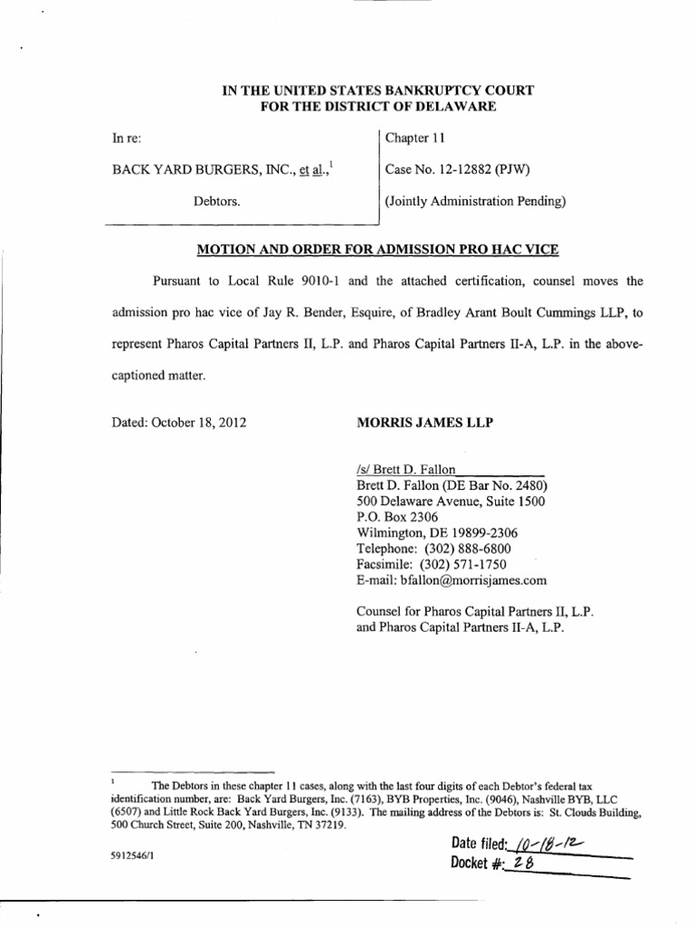 Docket#:: Filed | Download Free PDF | Pro Hac Vice | United States ...