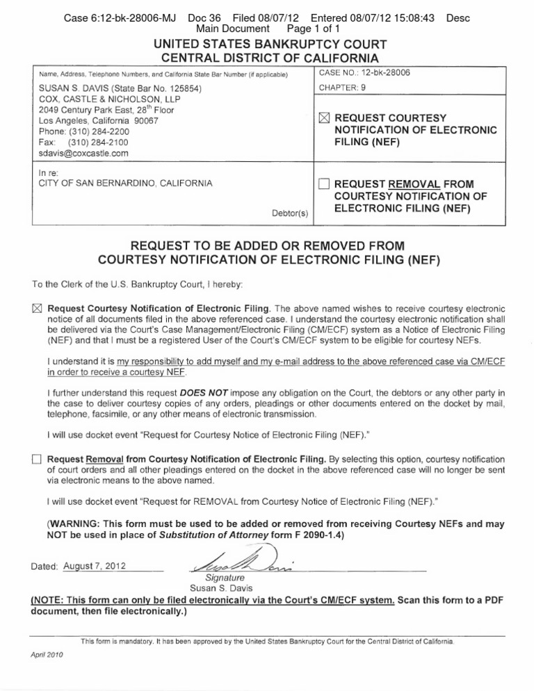 United States Bankruptcy Court Central District of California | PDF ...