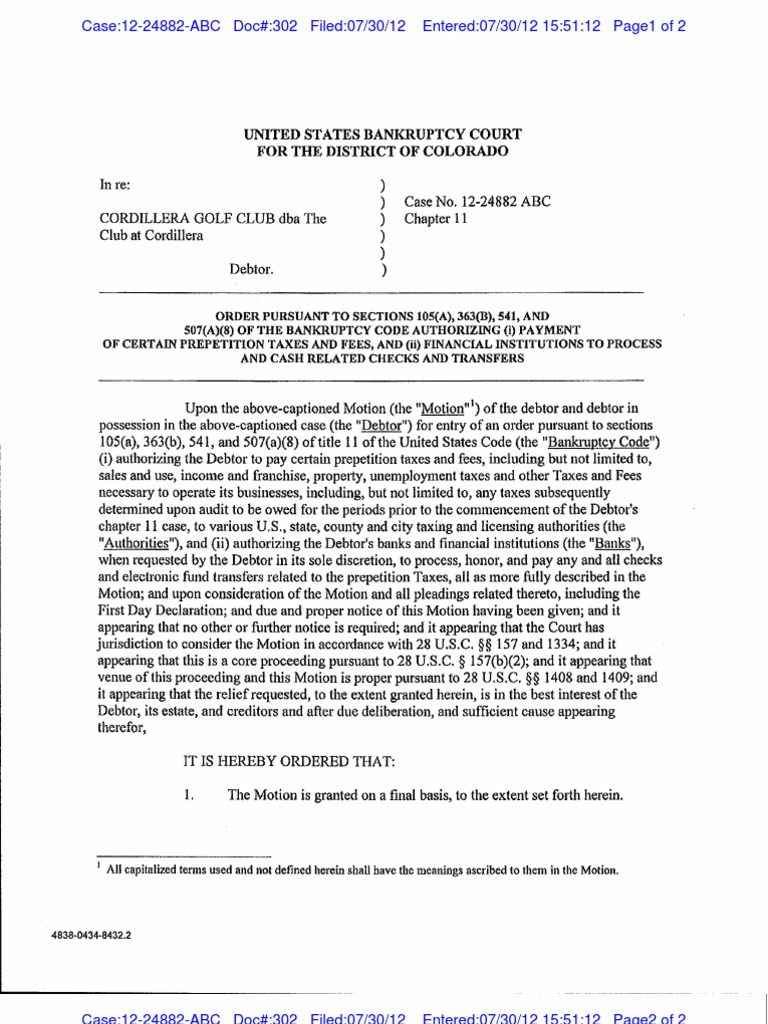 For The District of Colorado: Tedstatesbankruptcycourt | PDF ...