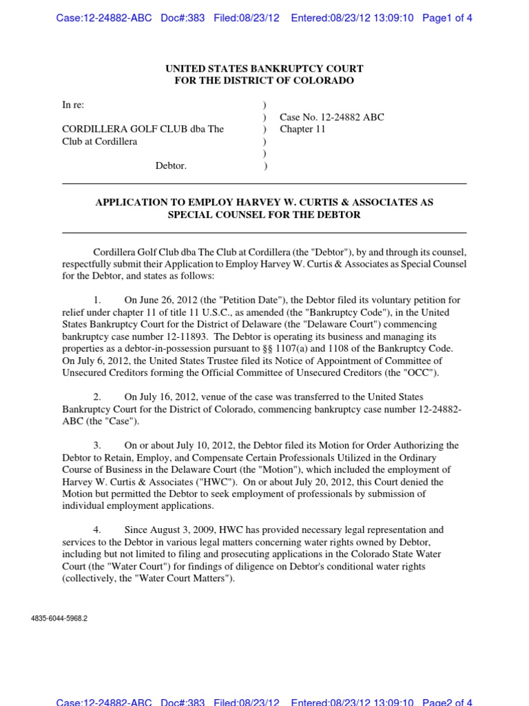 United States Bankruptcy Court For The District of Colorado | PDF ...