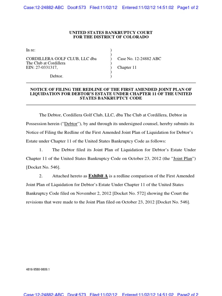 United States Bankruptcy Court For The District of Colorado | PDF ...