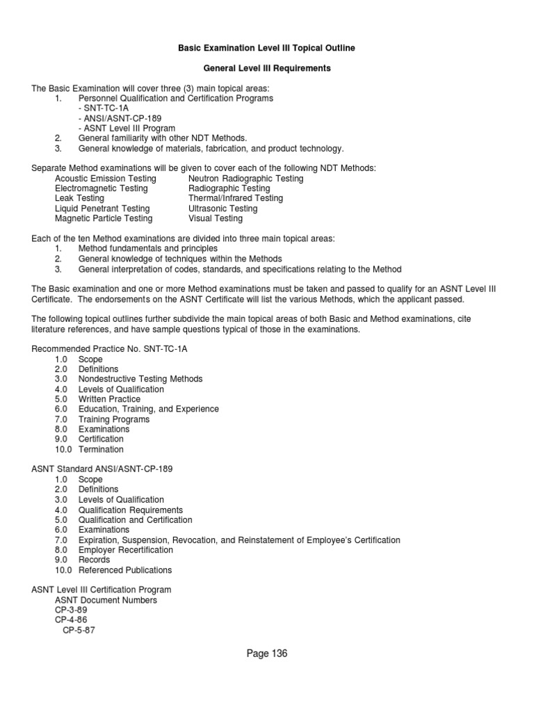Ansi Asnt Topics Basic | PDF | Nondestructive Testing | Applied And ...