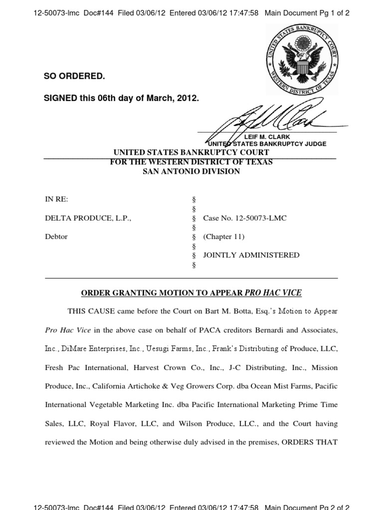 So Ordered. SIGNED This 06th Day of March, 2012 | PDF | Law
