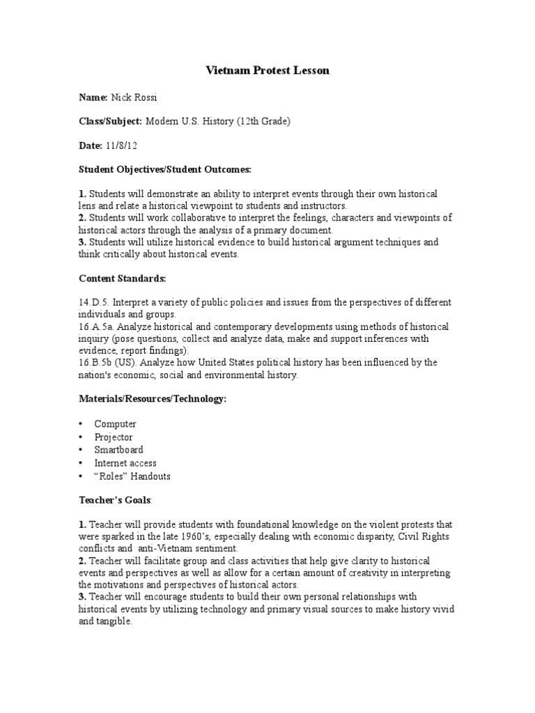 CI 403 Vietnam Lesson Plan Scribd | PDF | Communication | Learning
