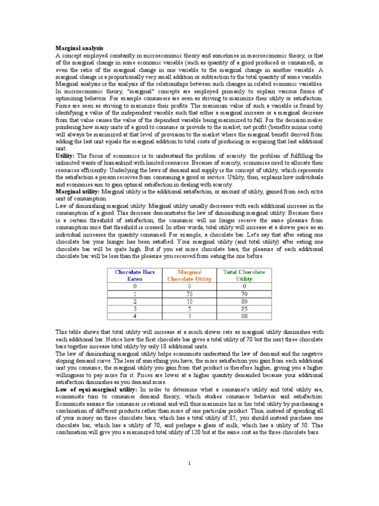 Marginal Analysis | PDF | Finance & Money Management