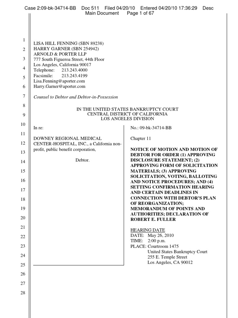 Counsel To Debtor and Debtor-in-Possession | PDF | Bankruptcy In The ...