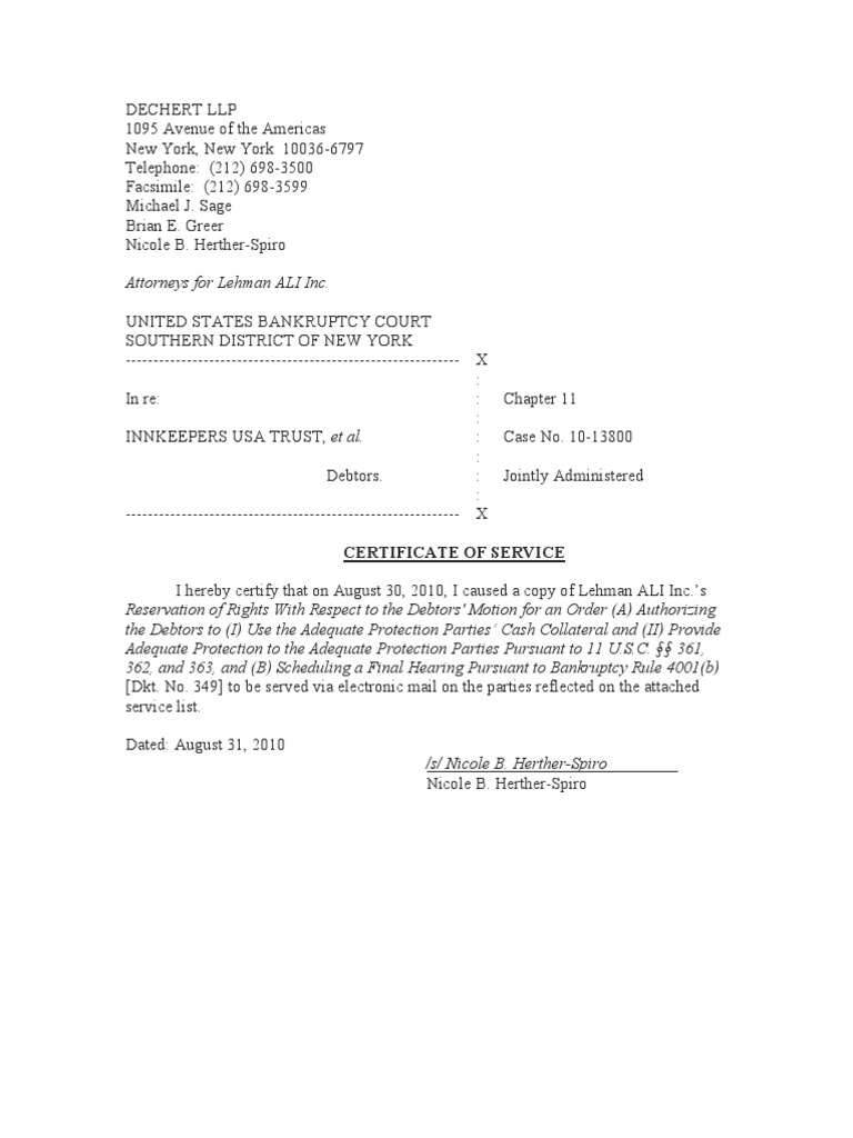 Certificate of Service | PDF