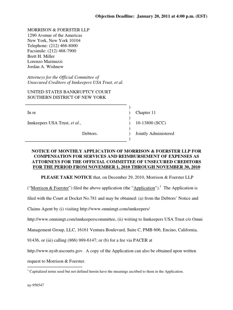 Attorneys For The Official Committee of Unsecured Creditors of ...
