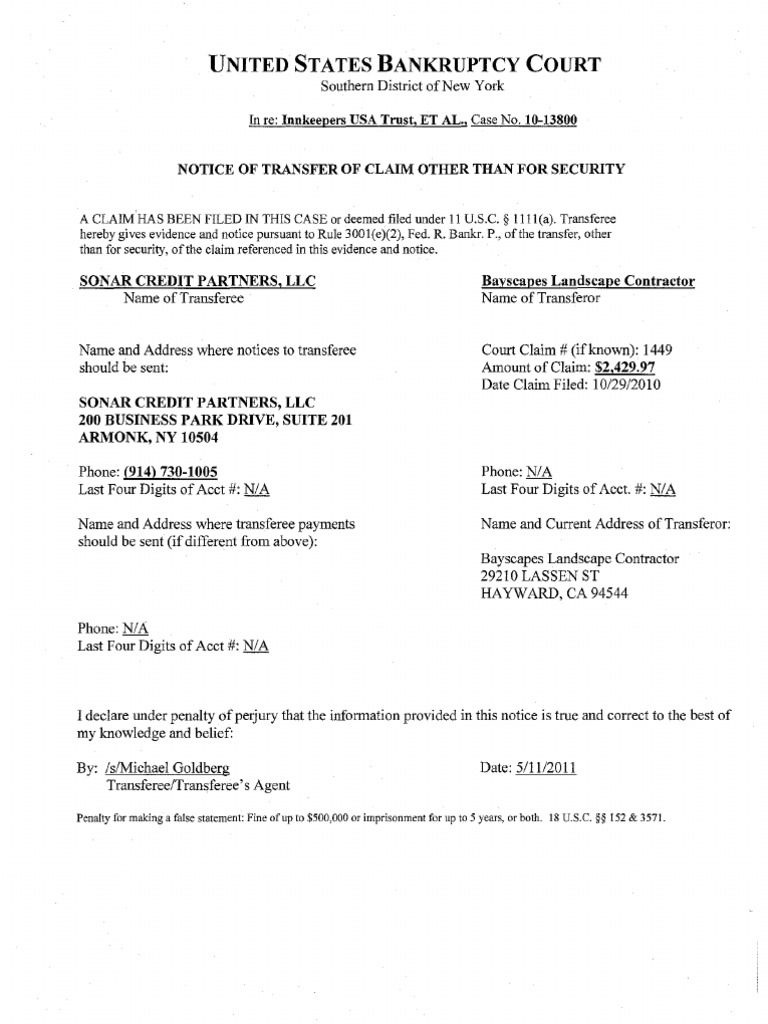 United States Bankruptcy Court | Download Free PDF | Assignment (Law ...