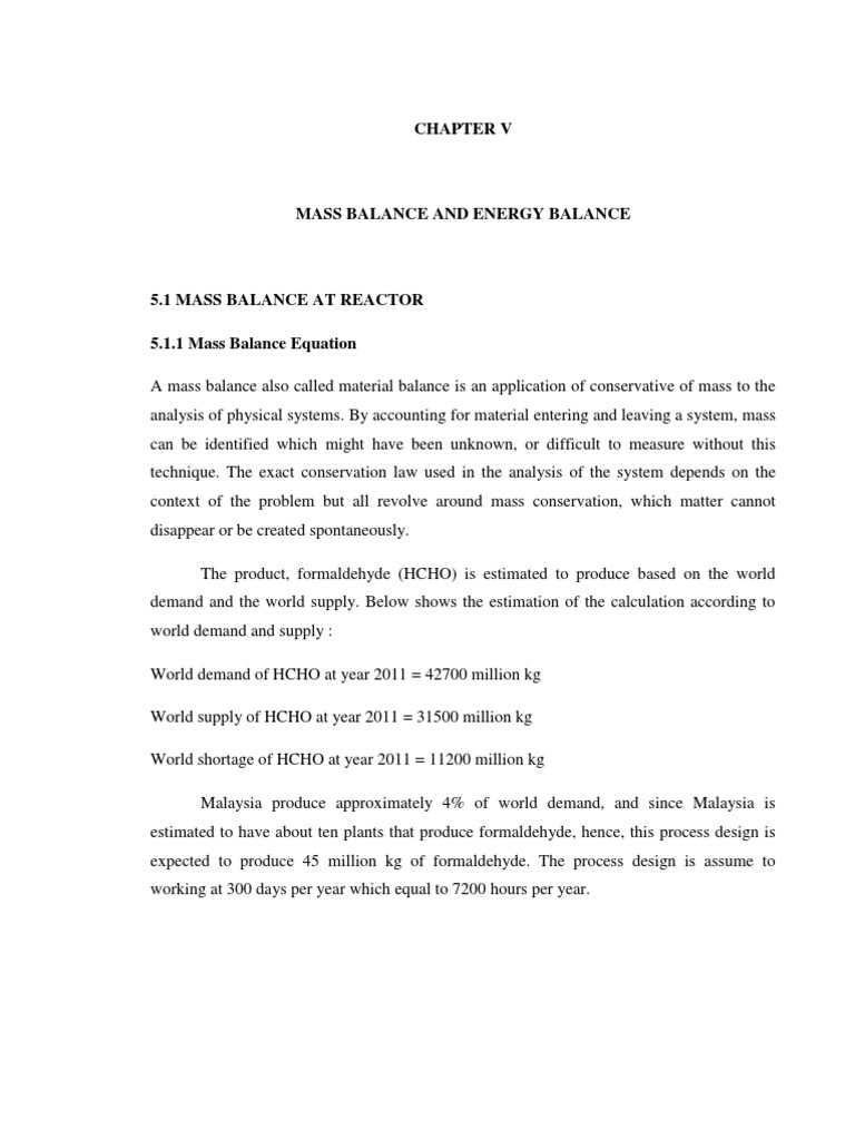 SEM 1-Mass Balance | PDF | Mole (Unit) | Kilogram