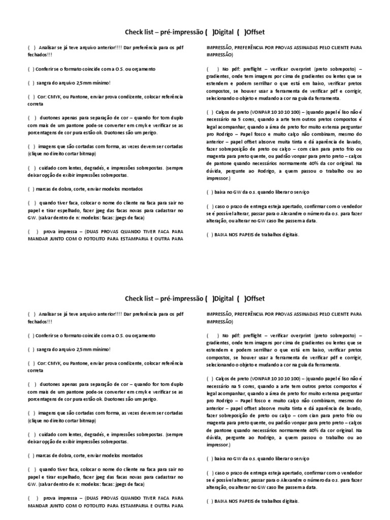 Checklist completo para pré-impressão de arquivos digitais e offset ...