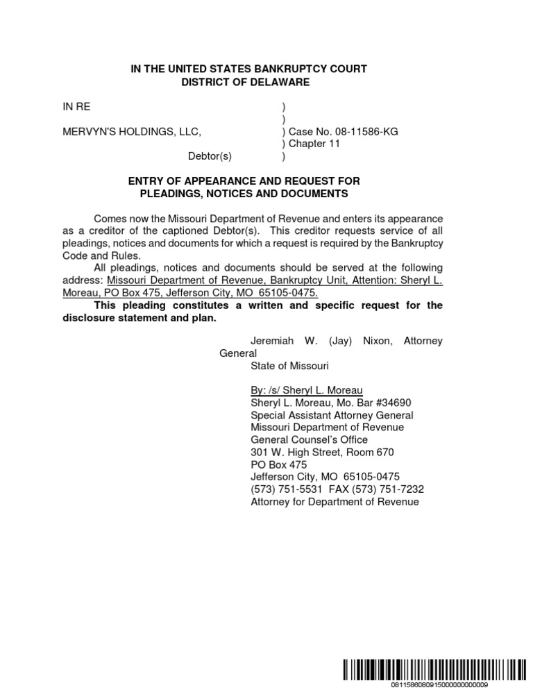 In The United States Bankruptcy Court District of Delaware | PDF