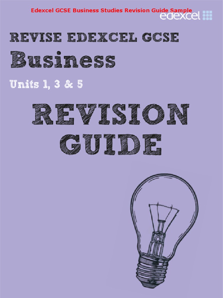 Edexcel Business Studies GCSE Revision Guide & Workbook Sample | PDF ...