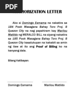 Sample Tagalog Authorization | PDF