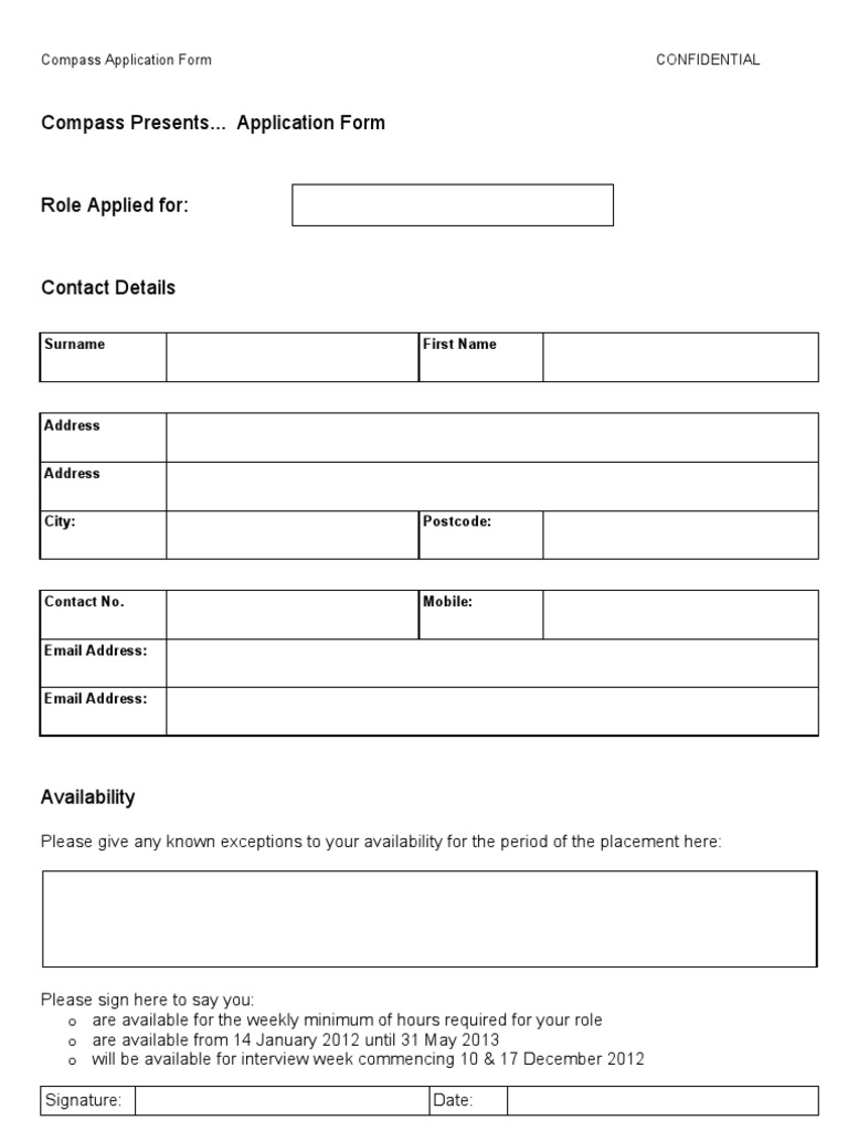 Compass Application Form | PDF