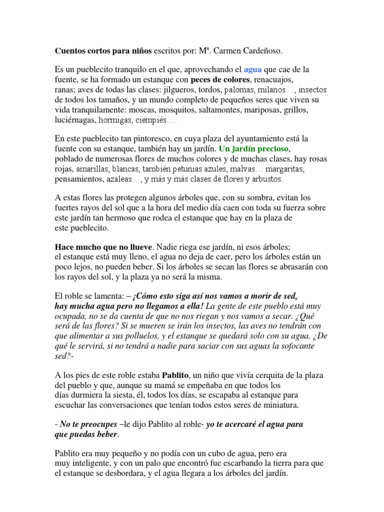 Cuentos Cortos para Niños | PDF | Naturaleza