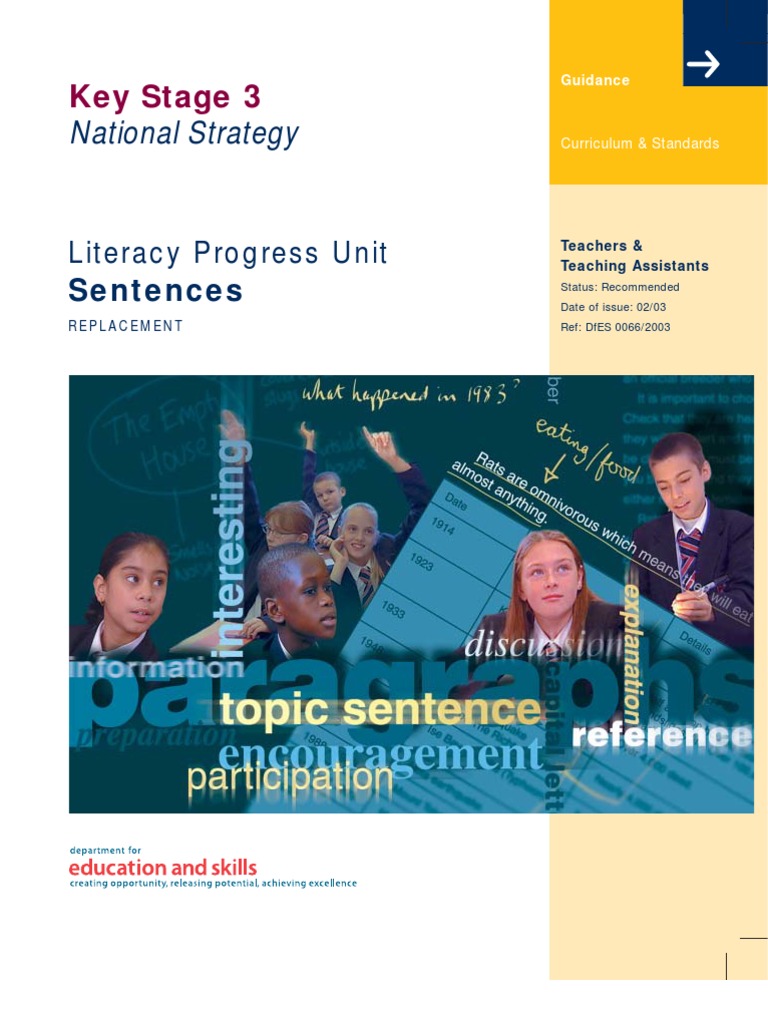 Literacy Progress Units: Sentences - Full Scheme | PDF | Literacy ...