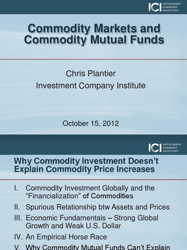Commodity Markets and Commodity Mutual Funds | PDF | Commodity Markets | Futures Contract