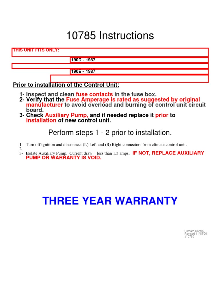Instructions: Three Year Warranty | PDF | Vacuum Tube | Voltage