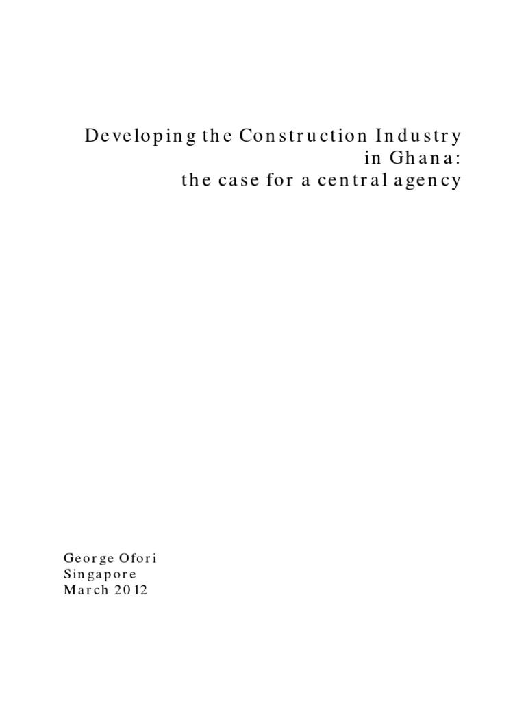 Developing The Construction Industry in Ghana PDF | PDF | Economic ...