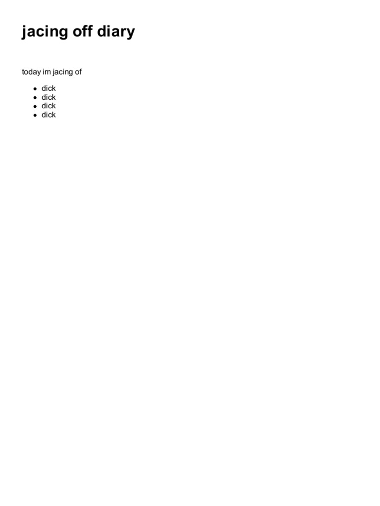 Jacing Off Diary Entry | PDF