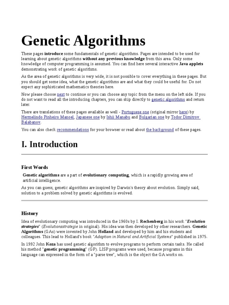 Genetic Algorithms | PDF | Gene | Genetic Algorithm