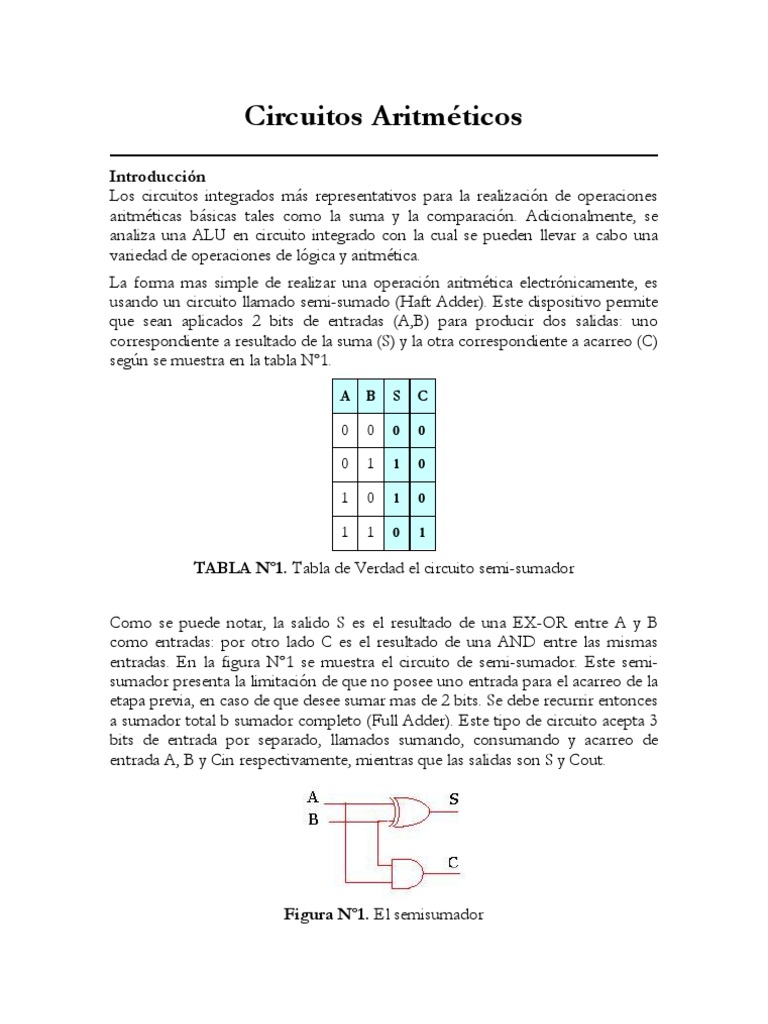 Circuitos Aritméticos | PDF