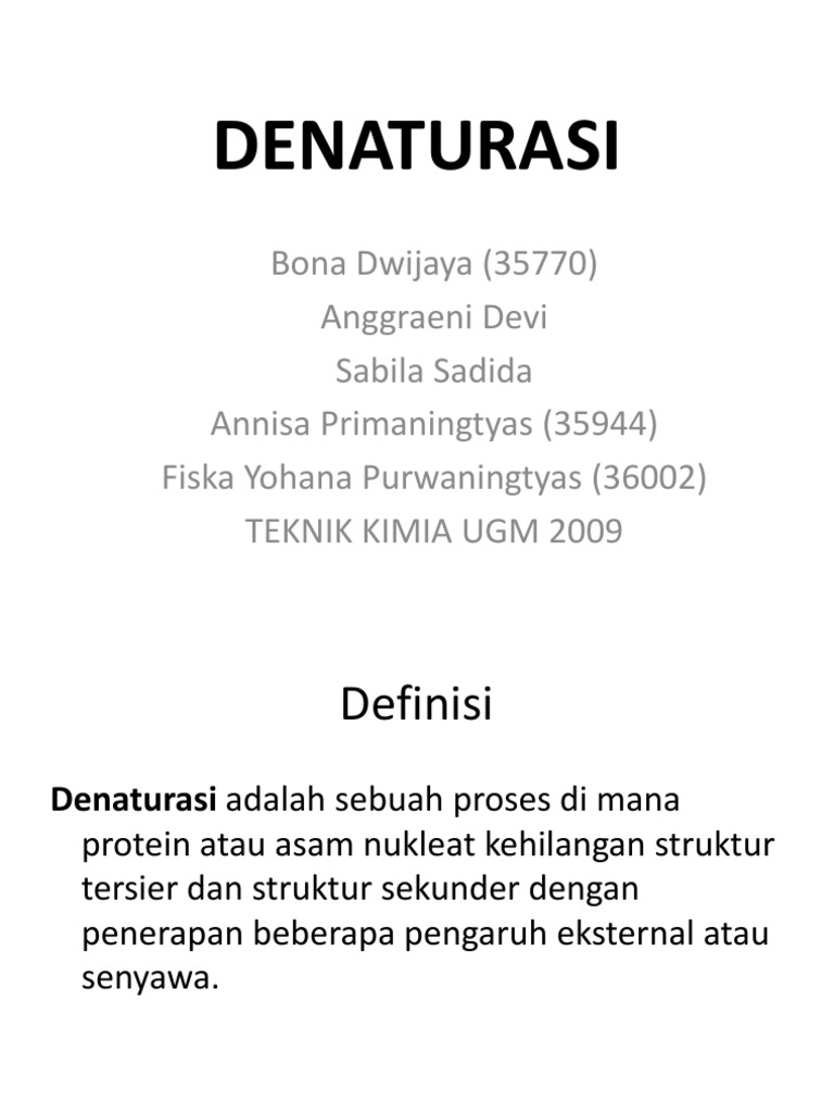 Denaturasi Protein | PDF